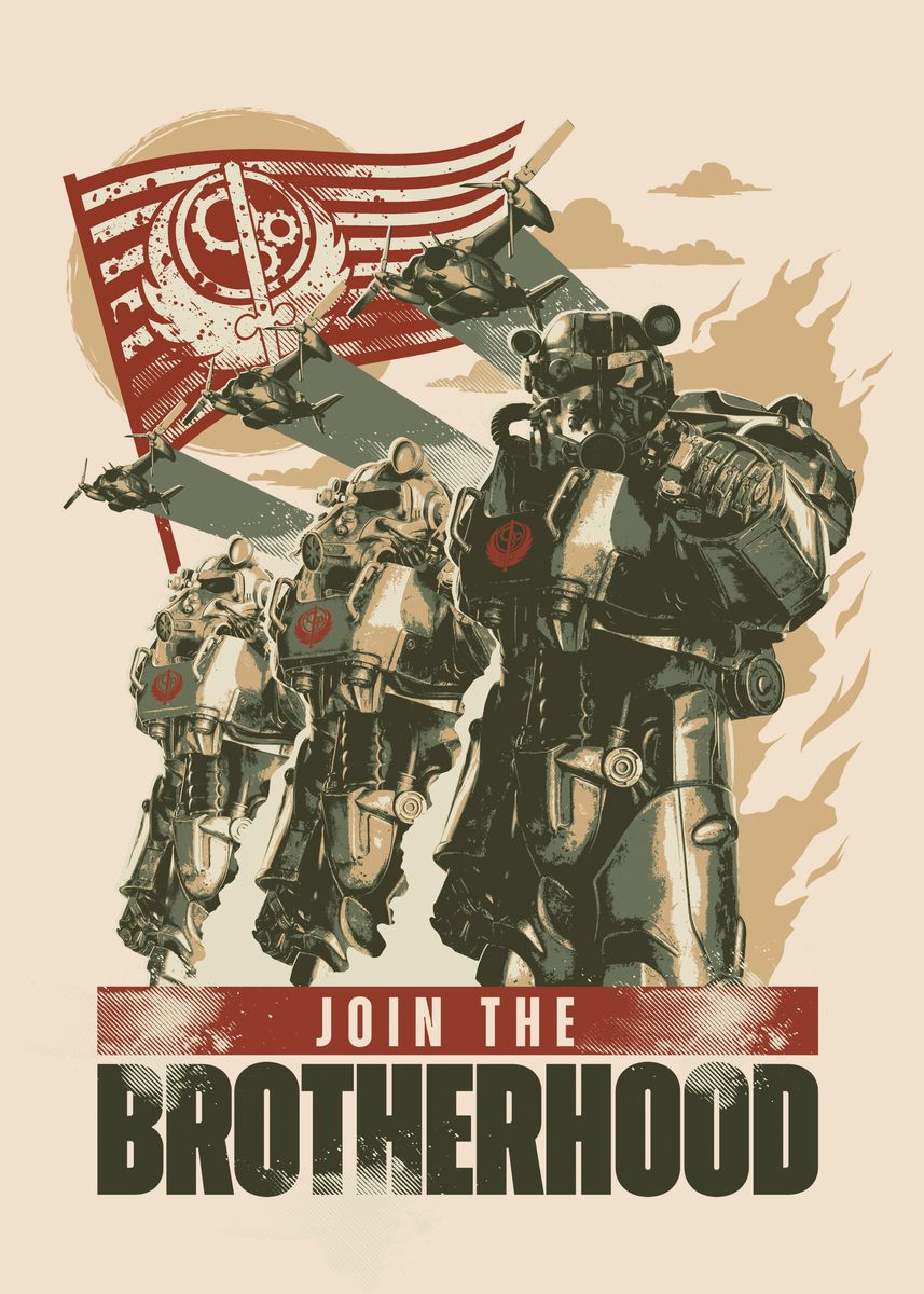 'Join the Brotherhood!' Poster, picture, metal print, paint by Fallout ...