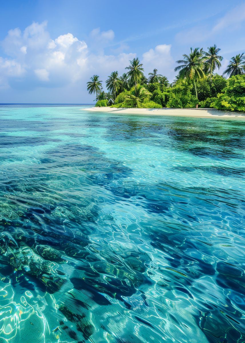 'Blue Lagoon Dream' Poster, picture, metal print, paint by Martin Funk | Displate