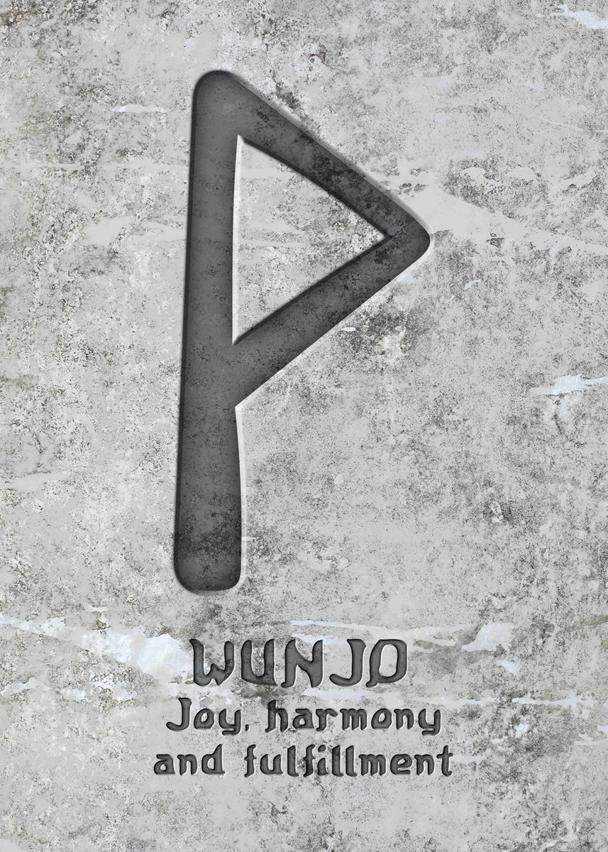 'Wunjo Rune Symbol' Poster, picture, metal print, paint by ...