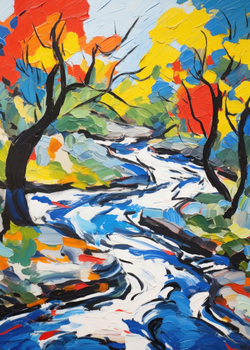 'Abstract Painting River' Poster, picture, metal print, paint by Shaon ...