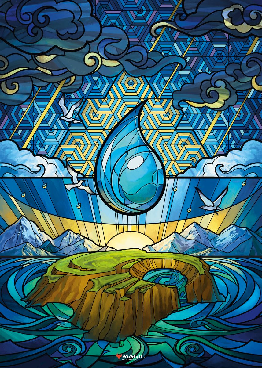 'Stained-Glass Island' Poster, picture, metal print, paint by Magic The ...