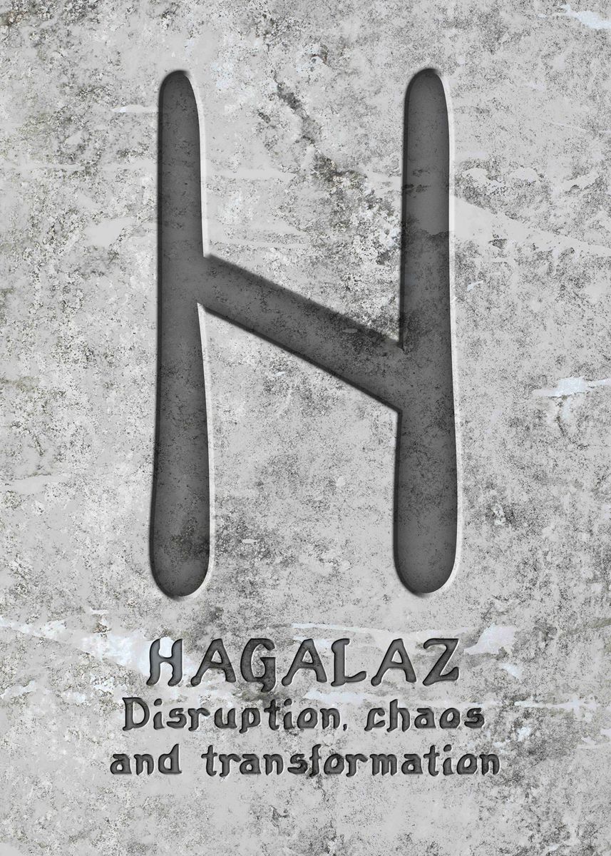 'Hagalaz Rune Symbol' Poster, picture, metal print, paint by ...