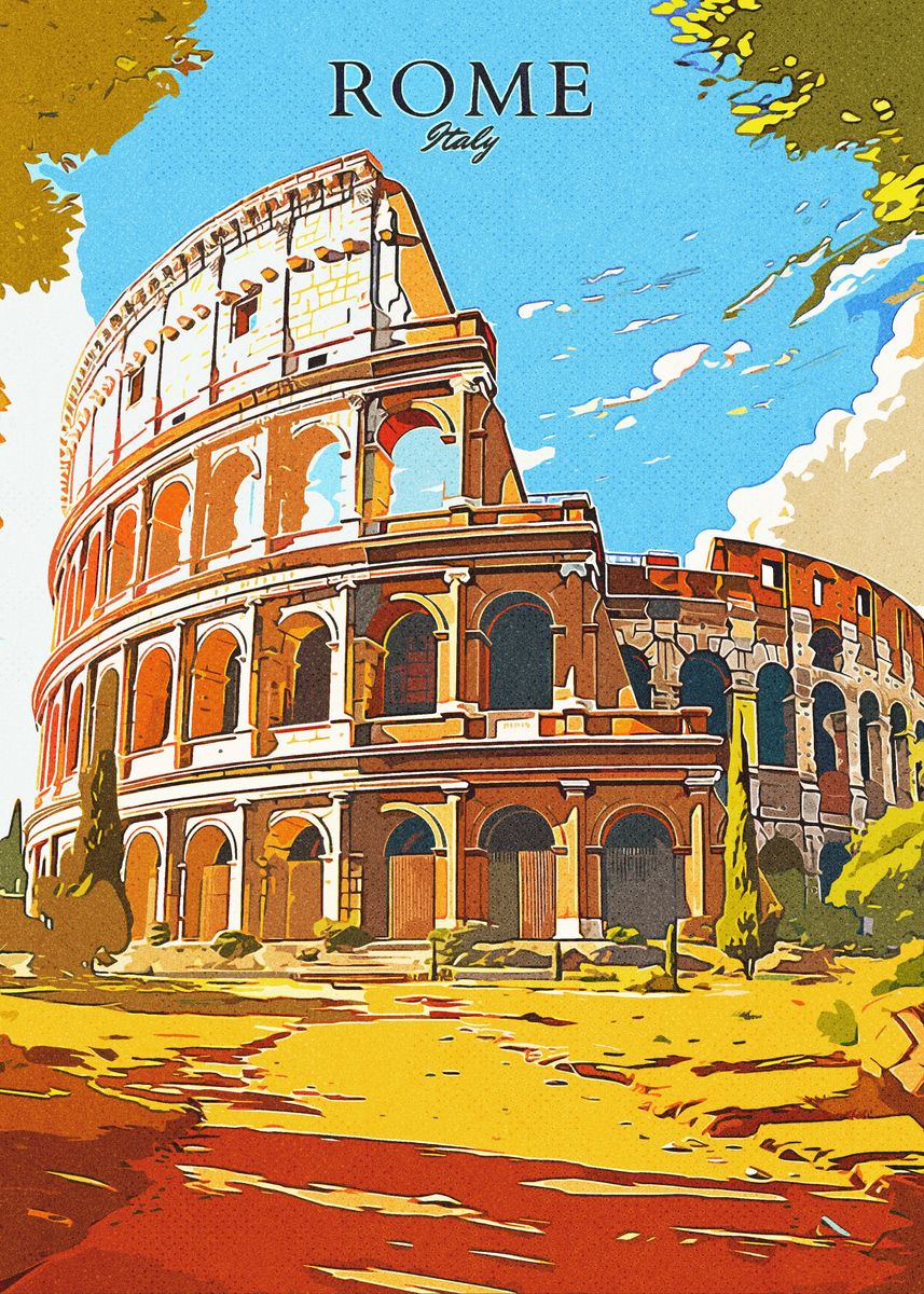 'Colosseum Rome Italy' Poster, picture, metal print, paint by Le Thi ...