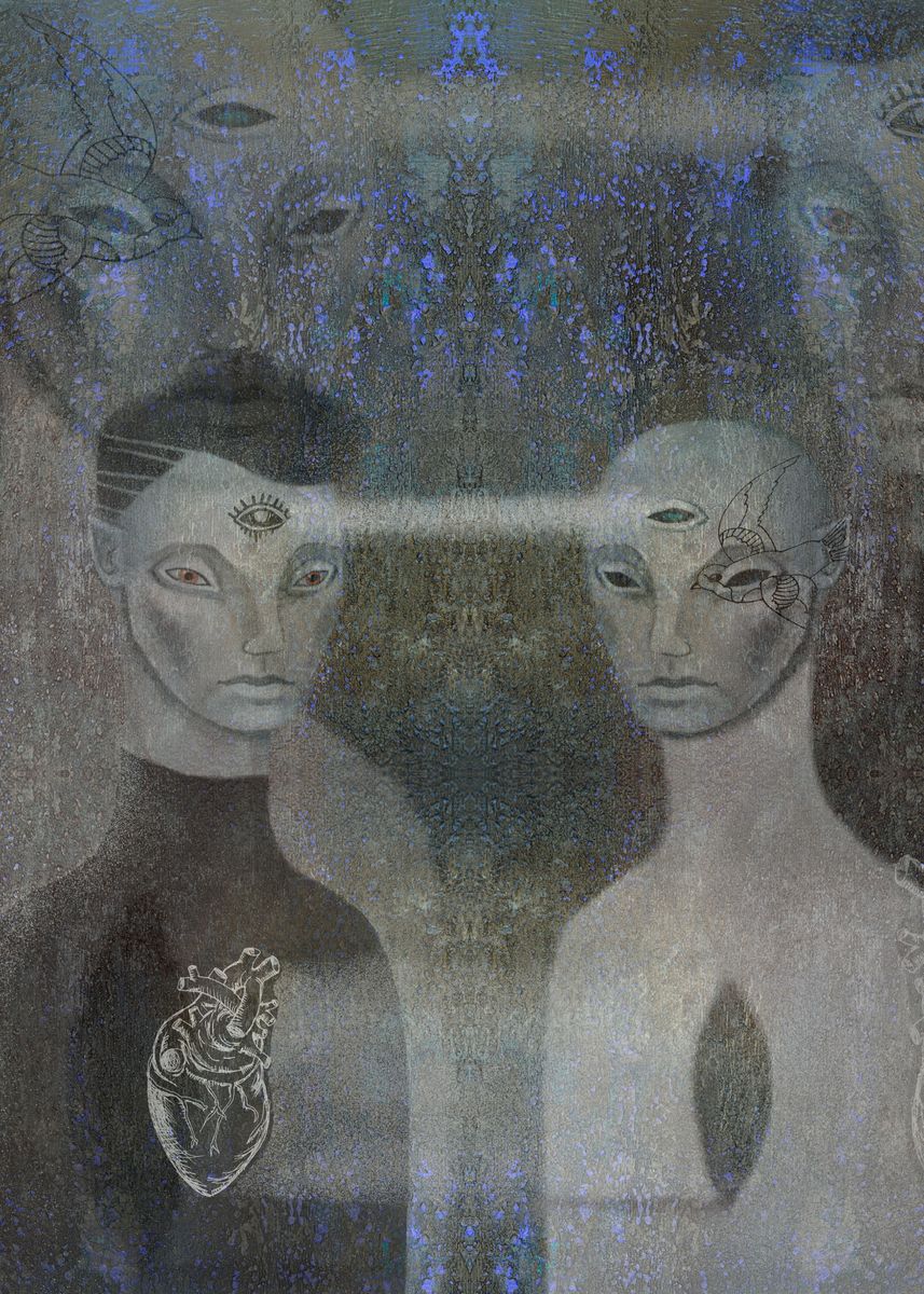 'Cosmic dualism ' Poster, picture, metal print, paint by Sylwia ...