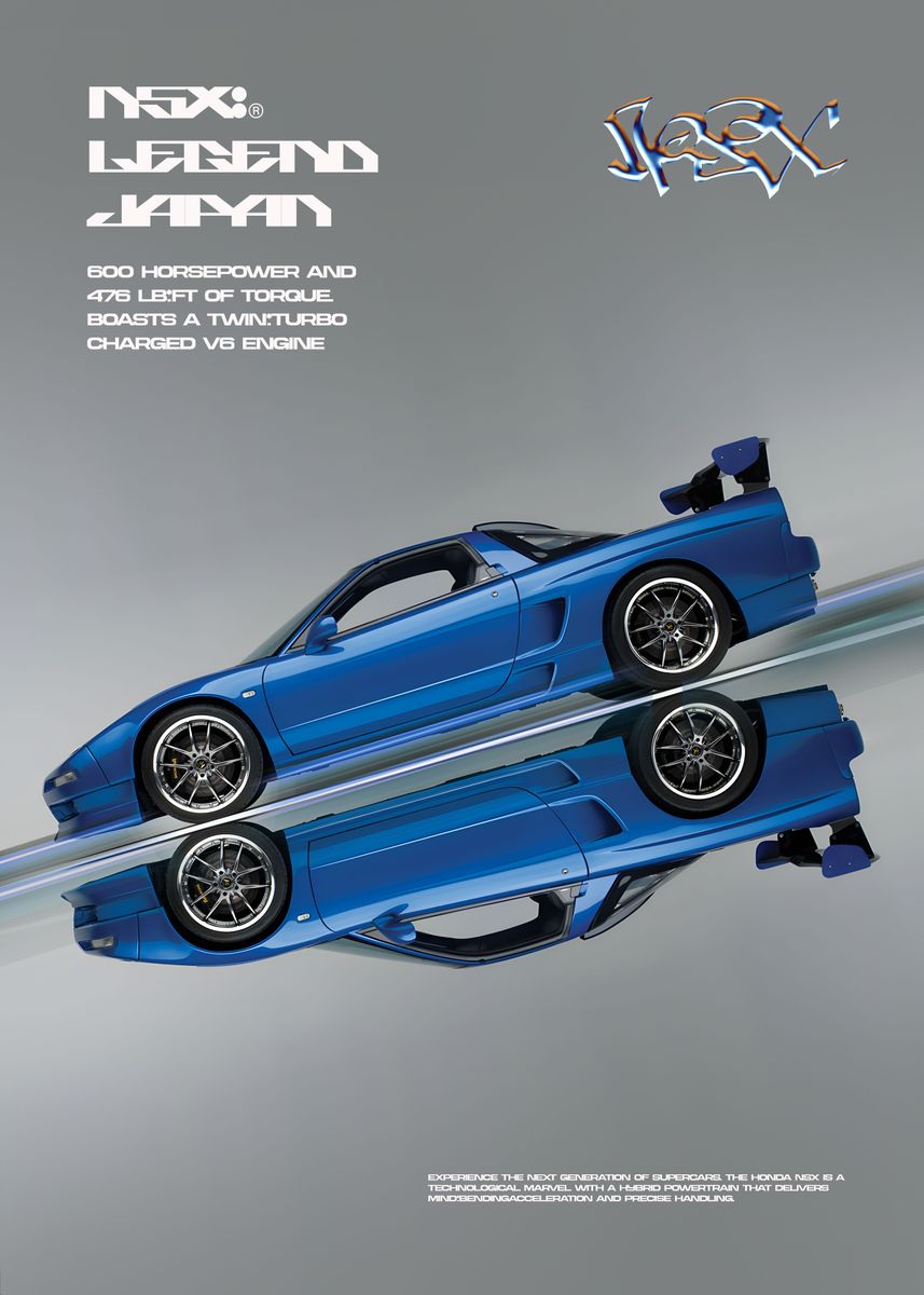 'Honda NSX 1990' Poster, picture, metal print, paint by Aliigal Artwork ...