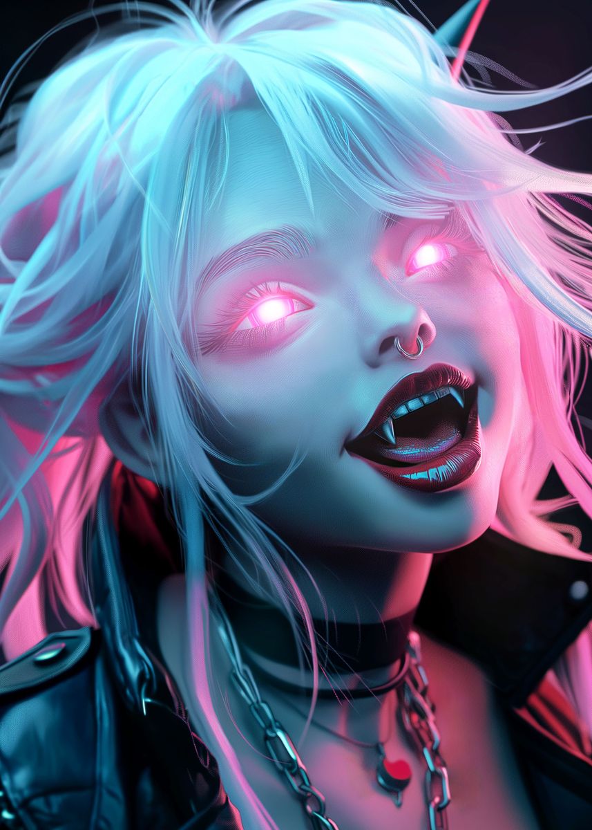 'Anime Girl Vampire Boss' Poster, picture, metal print, paint by Kitty ...