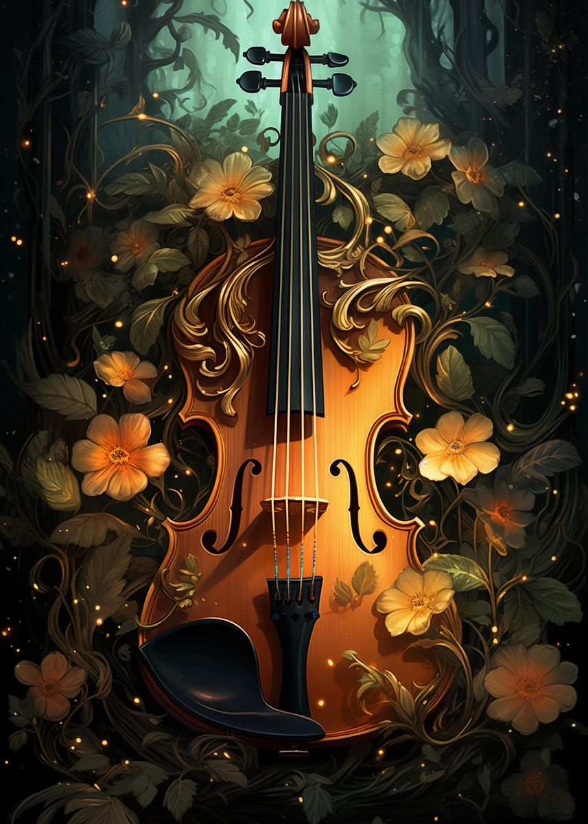 'Violin Vintage Violinist' Poster, picture, metal print, paint by ...