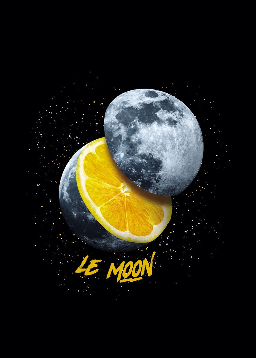 'Le Moon Lemon Moon' Poster, picture, metal print, paint by Tobias ...