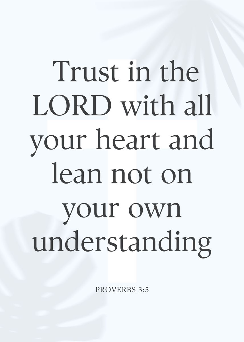 'Proverbs 3 vs 5' Poster, picture, metal print, paint by cypher the ...