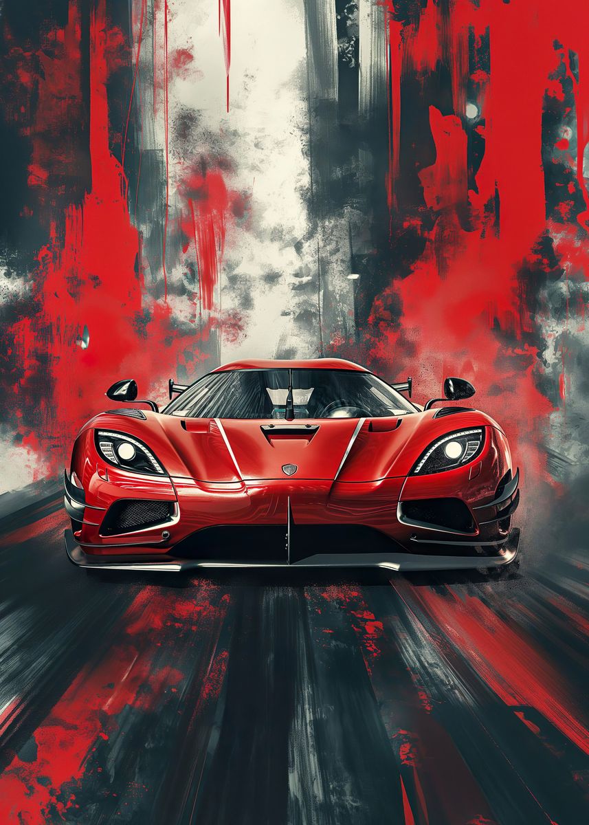 'Koenigsegg Agera supercar' Poster, picture, metal print, paint by ...