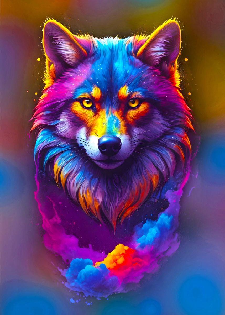'Wolf' Poster, picture, metal print, paint by NIZAM KHAN | Displate