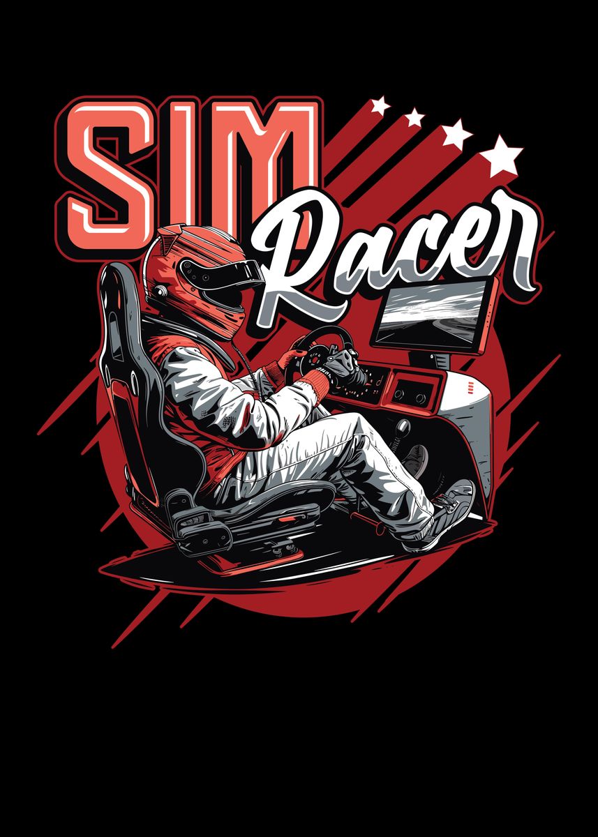 'Sim Racer Sim Racing' Poster, picture, metal print, paint by Sascha ...