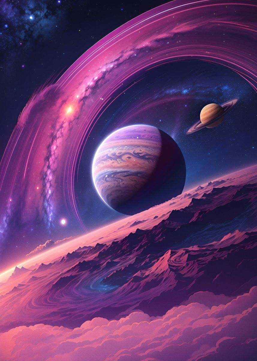 'The Purple Planet' Poster, picture, metal print, paint by FlyingBlade ...
