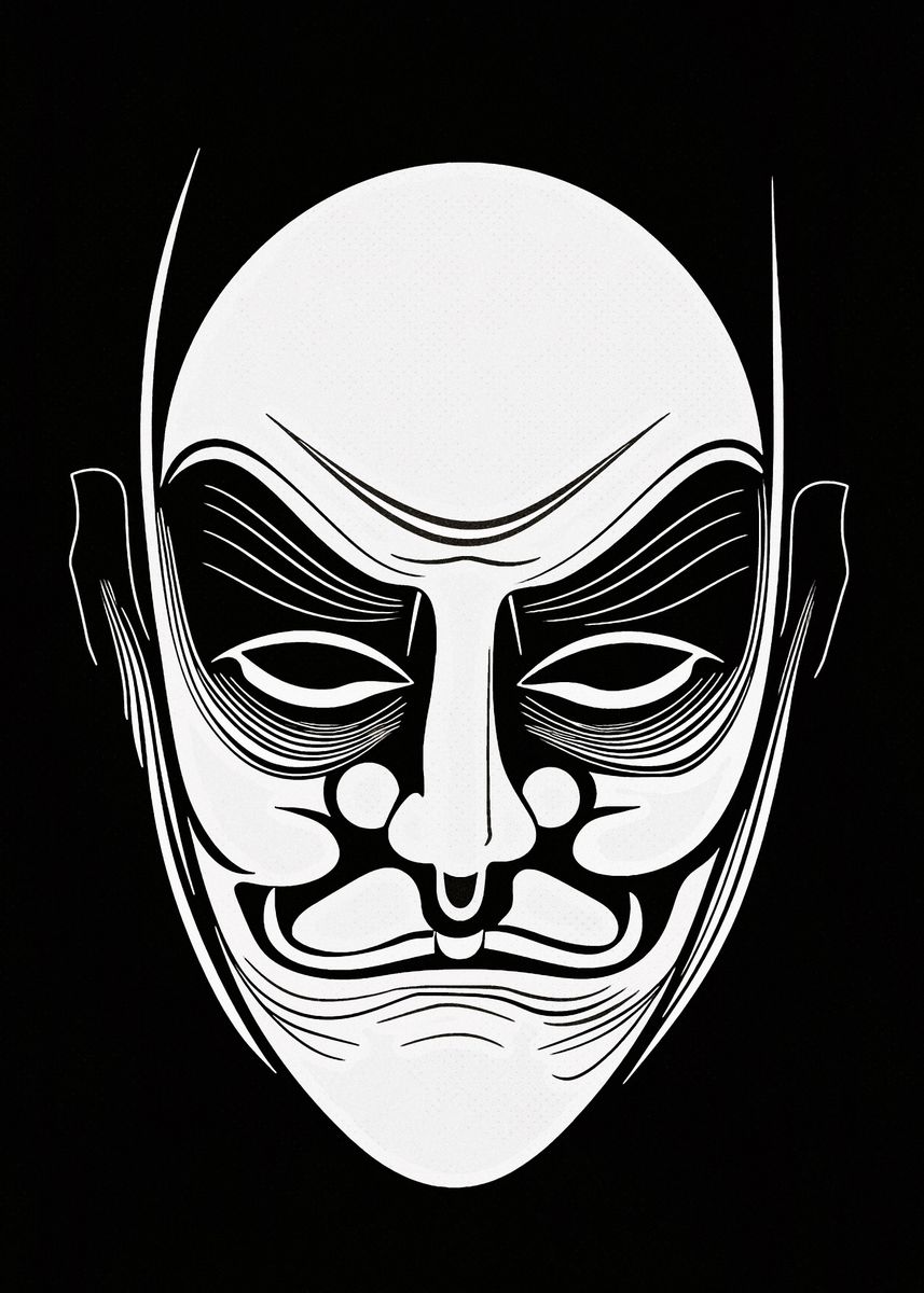 'Japanese Mask' Poster, picture, metal print, paint by Ammar Zain ...