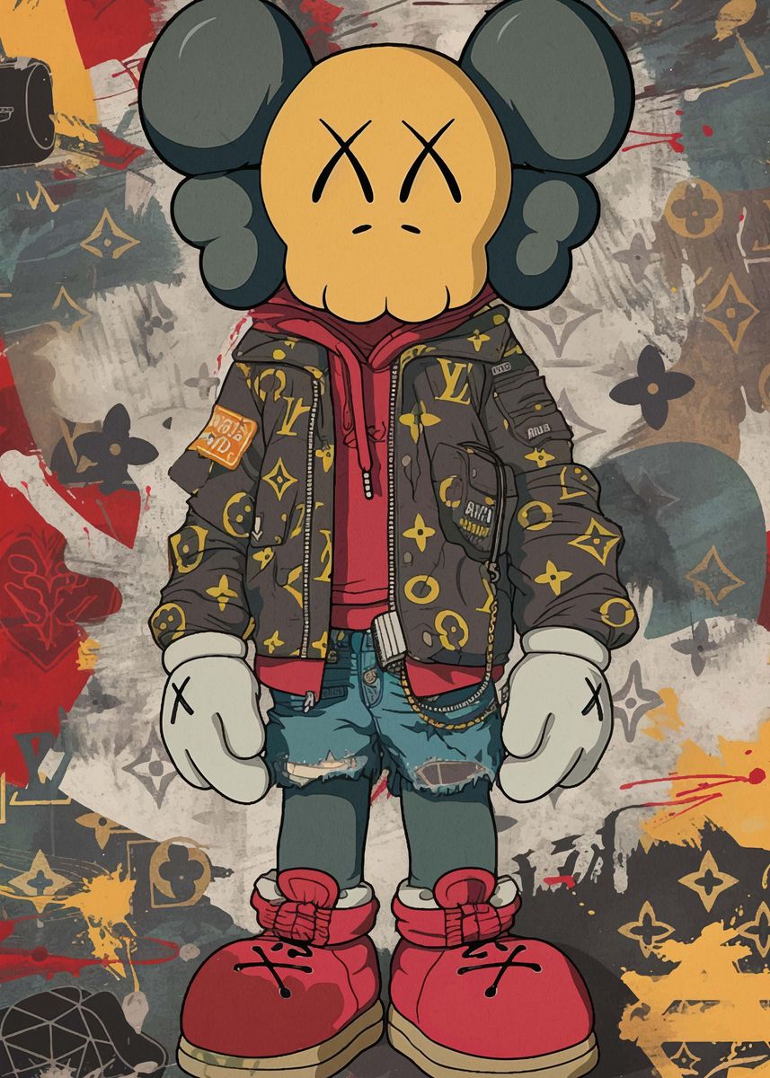'Kaws Hypebeast Cartoon ' Poster, picture, metal print, paint by Ellen ...