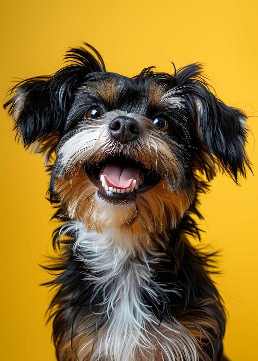 'Sunny Yorkie Portrait' Poster, picture, metal print, paint by David ...