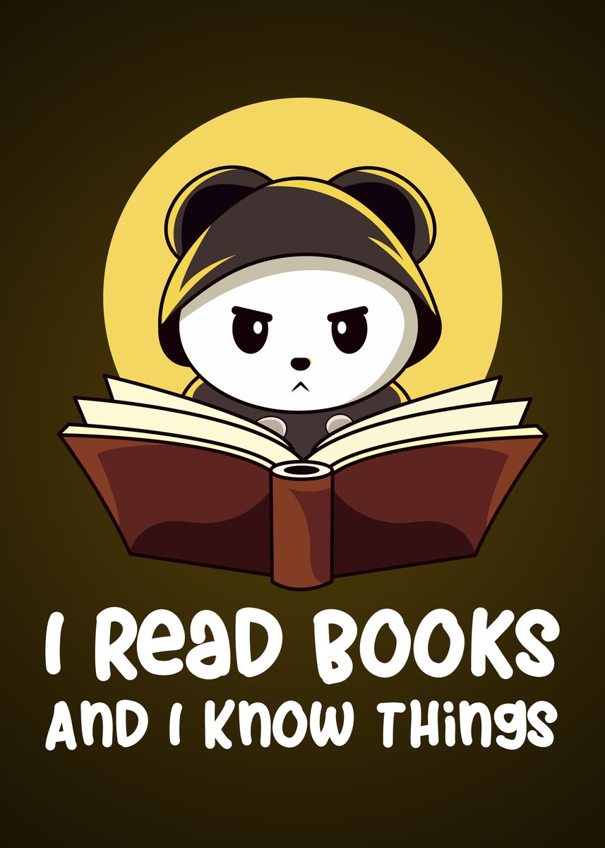'Introvert Book Nerd Panda' Poster, picture, metal print, paint by ...