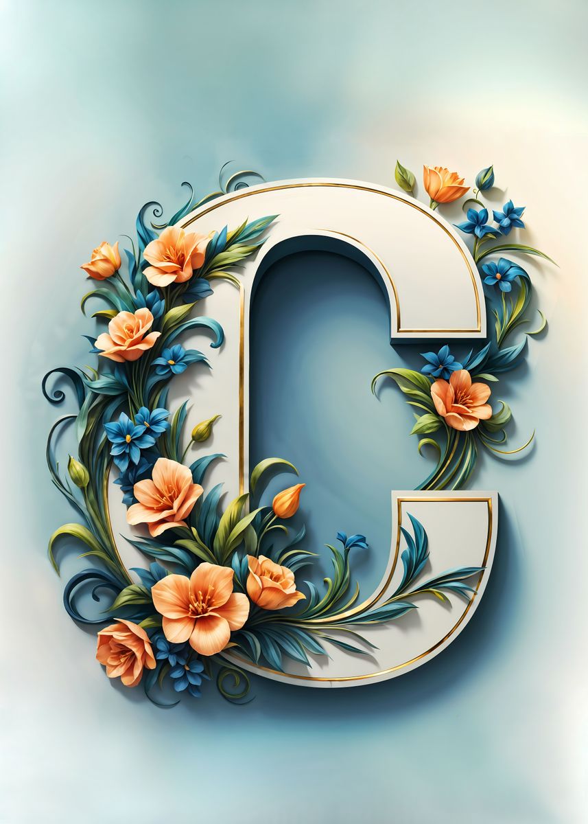 'Capital letter C' Poster, picture, metal print, paint by TOP design ...