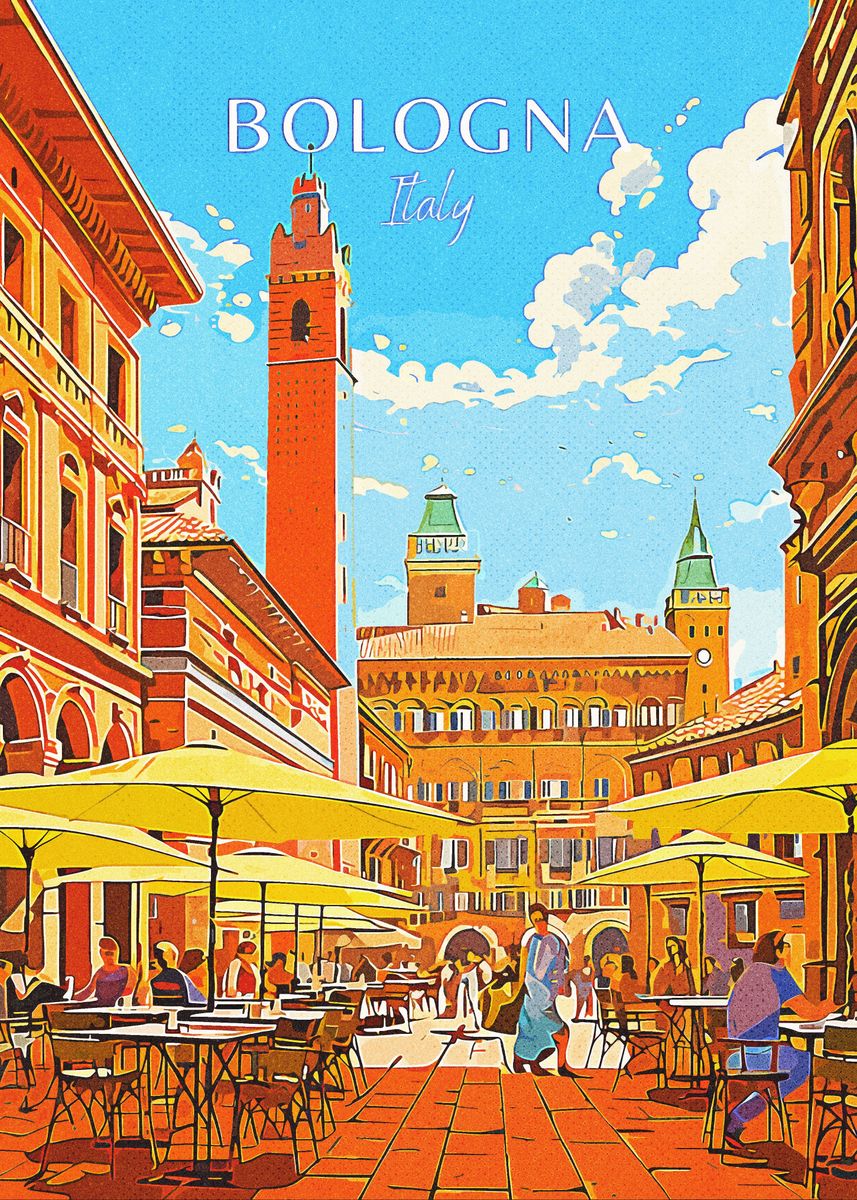 'Italy Bologna Travel' Poster, picture, metal print, paint by Le Thi ...