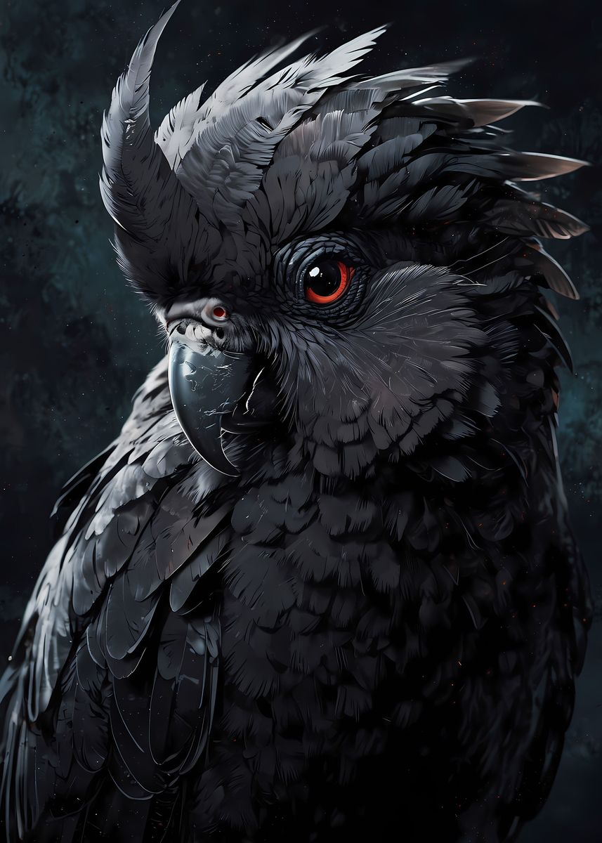 'Black Beauty cockatoo' Poster, picture, metal print, paint by Shamoon ...