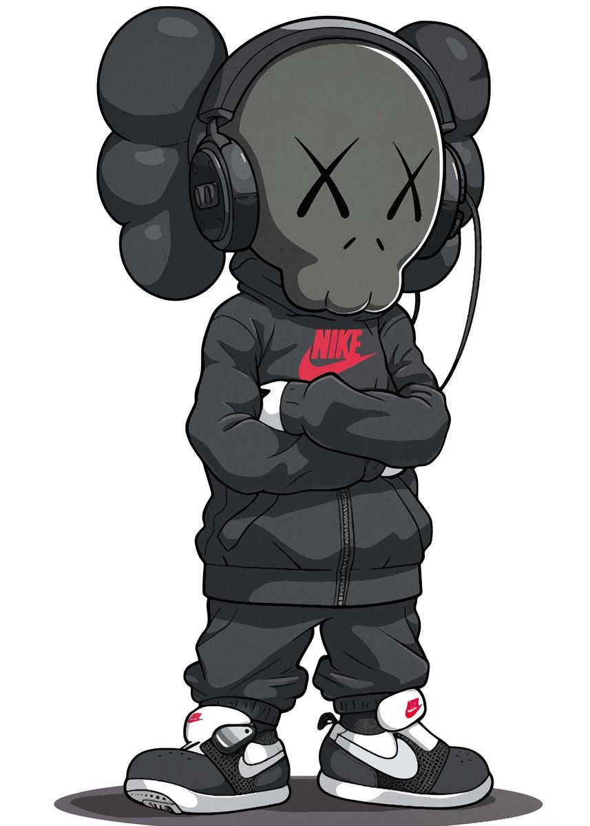 'Hypebeast Kaws Cartoon' Poster, picture, metal print, paint by Ellen ...