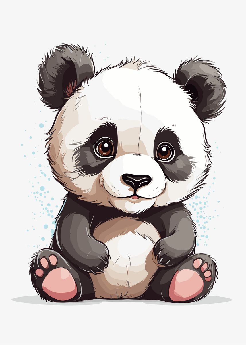 'Cute Panda' Poster, picture, metal print, paint by Batrisyia Rania ...