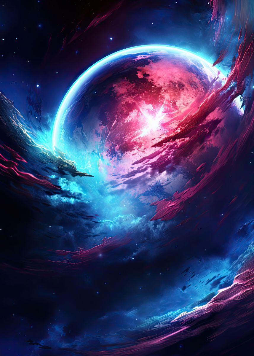 'blue planet' Poster, picture, metal print, paint by Jerhus | Displate