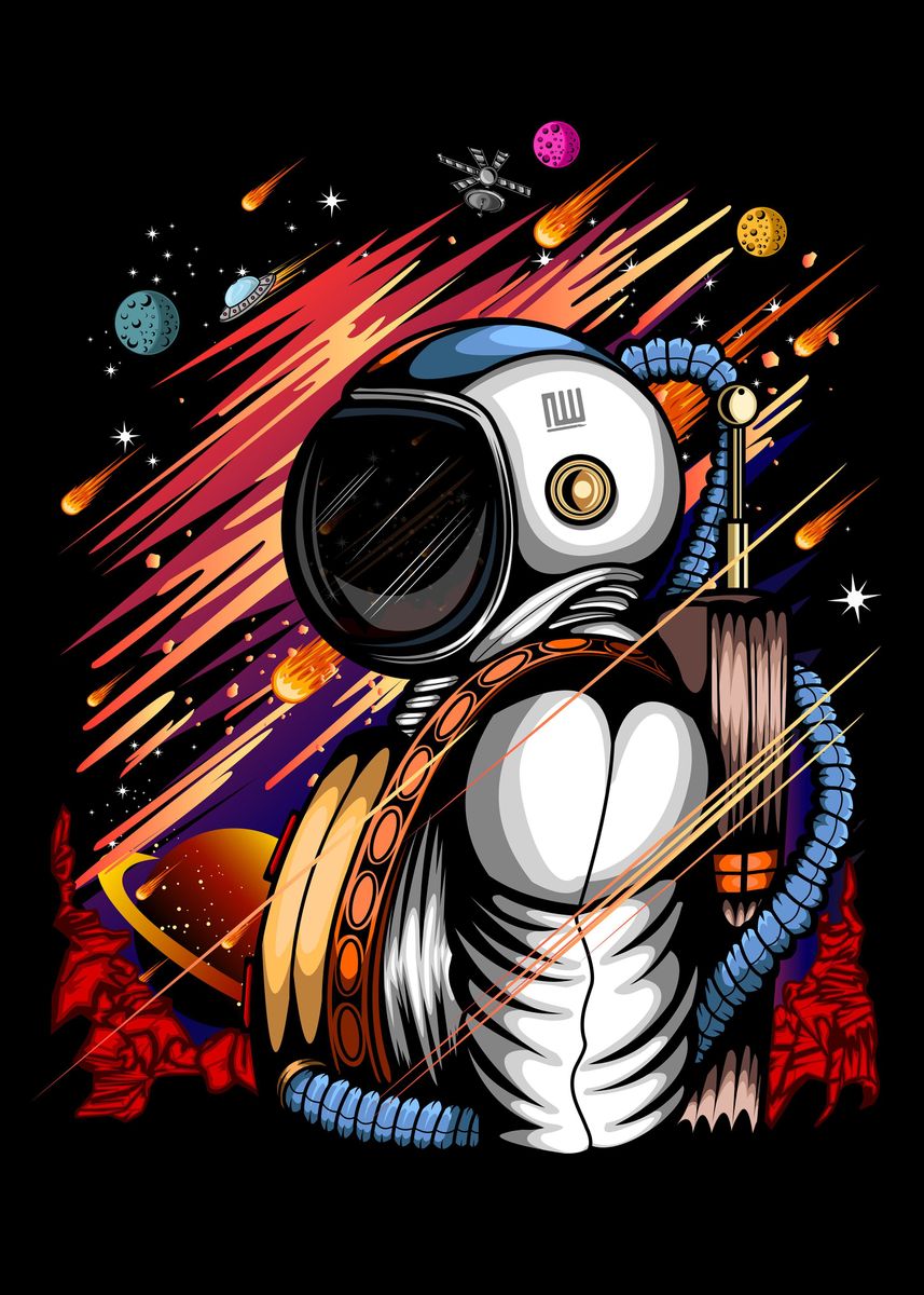 'Spaceman' Poster, picture, metal print, paint by Adamzworld | Displate