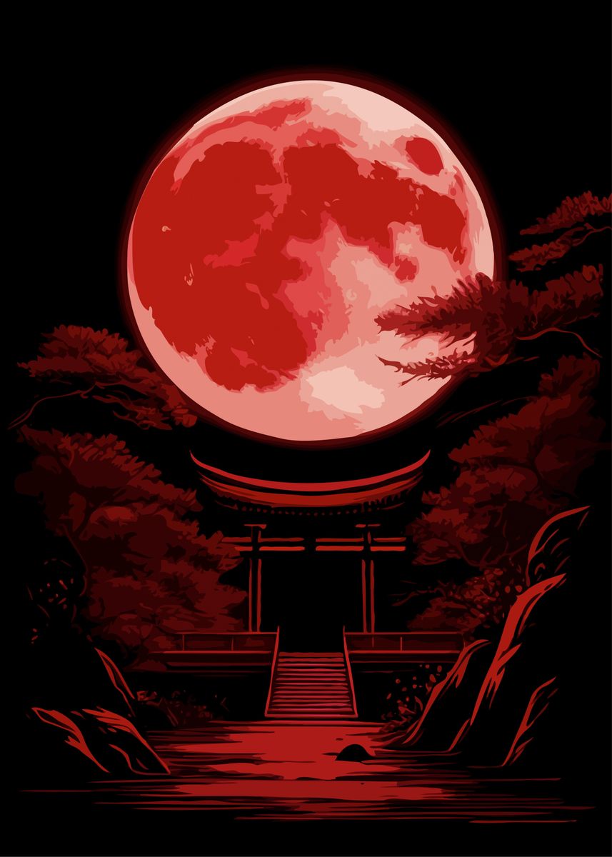 'Jinja Japanese Minimalist' Poster, picture, metal print, paint by ...