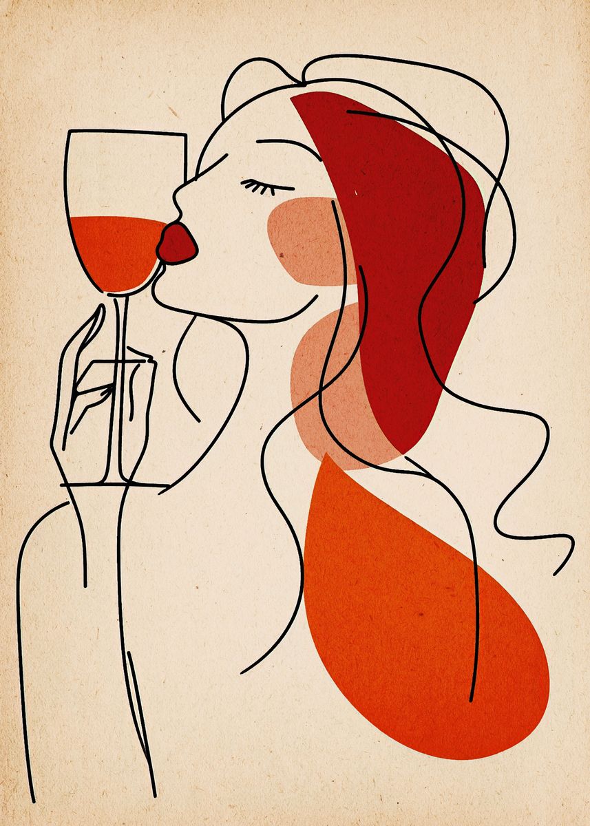 'Abstract woman minimal art' Poster, picture, metal print, paint by ...