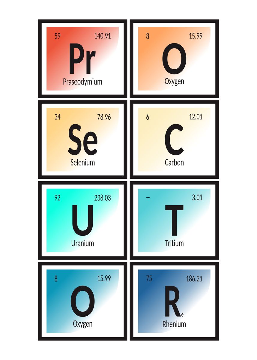 'Prosecutor Periodic Table' Poster, picture, metal print, paint by ...
