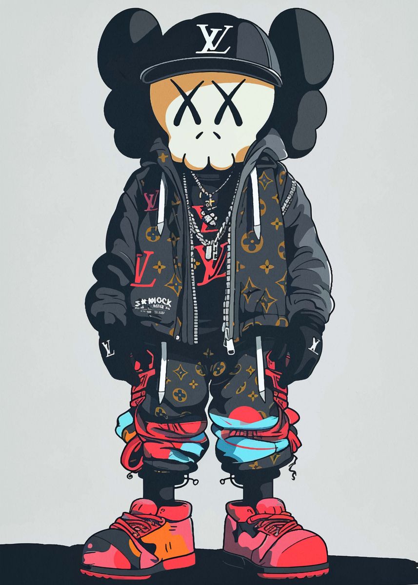 'Hypebeast Kaws Cartoon' Poster, picture, metal print, paint by Ellen ...