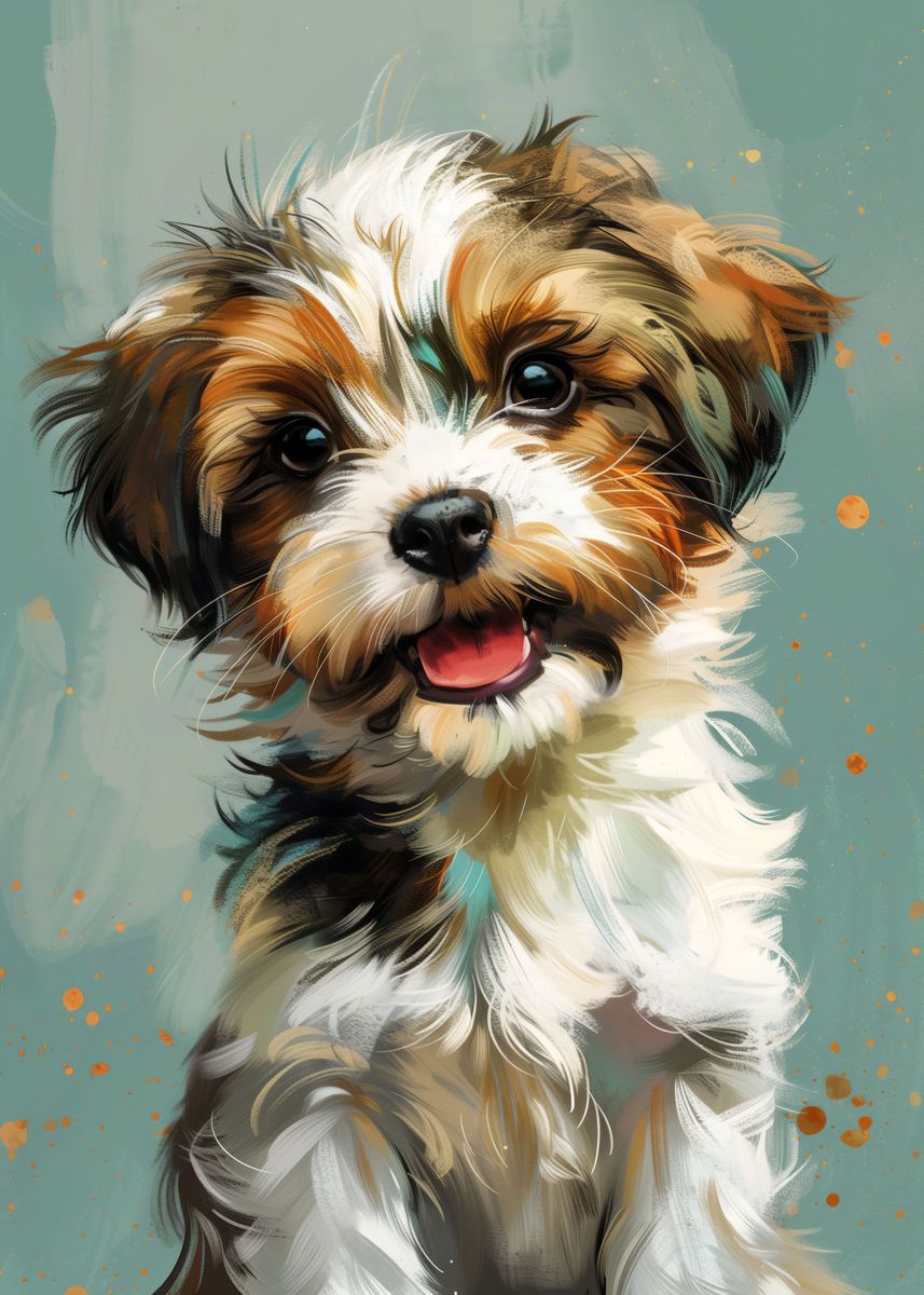 'Cute Abstract Puppy Art' Poster, picture, metal print, paint by ...