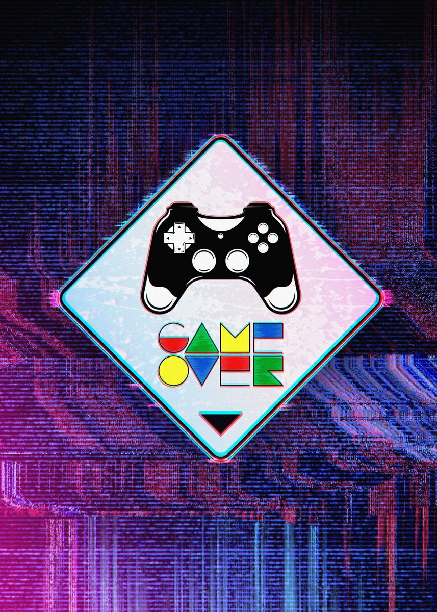 'Game Over joystick' Poster, picture, metal print, paint by Life ...
