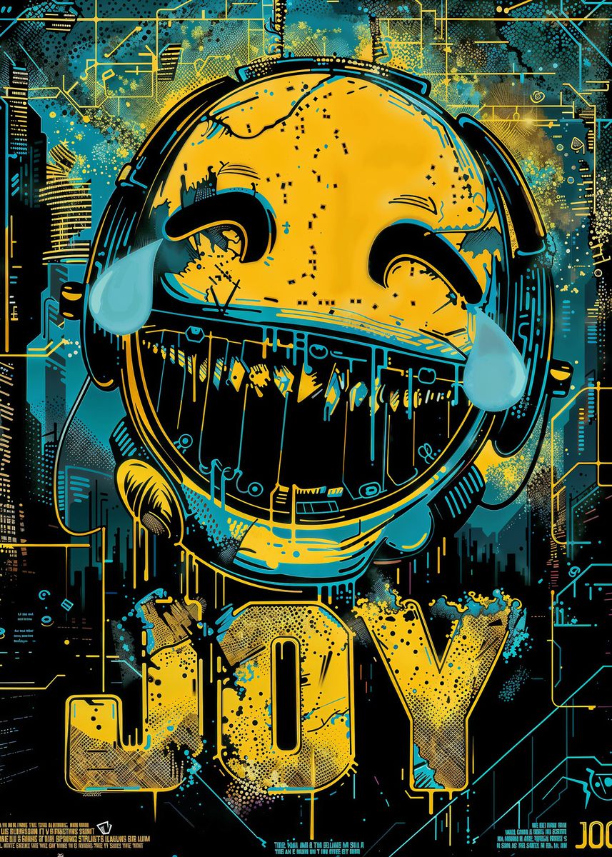 'Cyberpunk Tears of Joy' Poster, picture, metal print, paint by ...