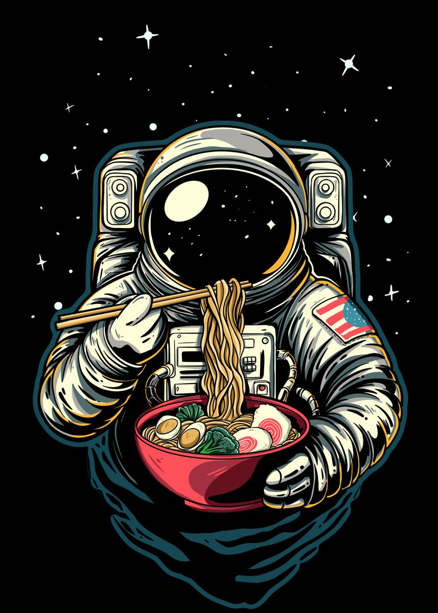 'Ramen In Astro Space' Poster, picture, metal print, paint by Gilang ...