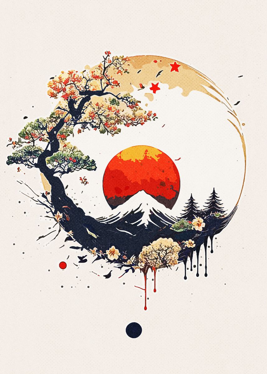 'Minimalist Abstract Japan' Poster, picture, metal print, paint by Anin ...