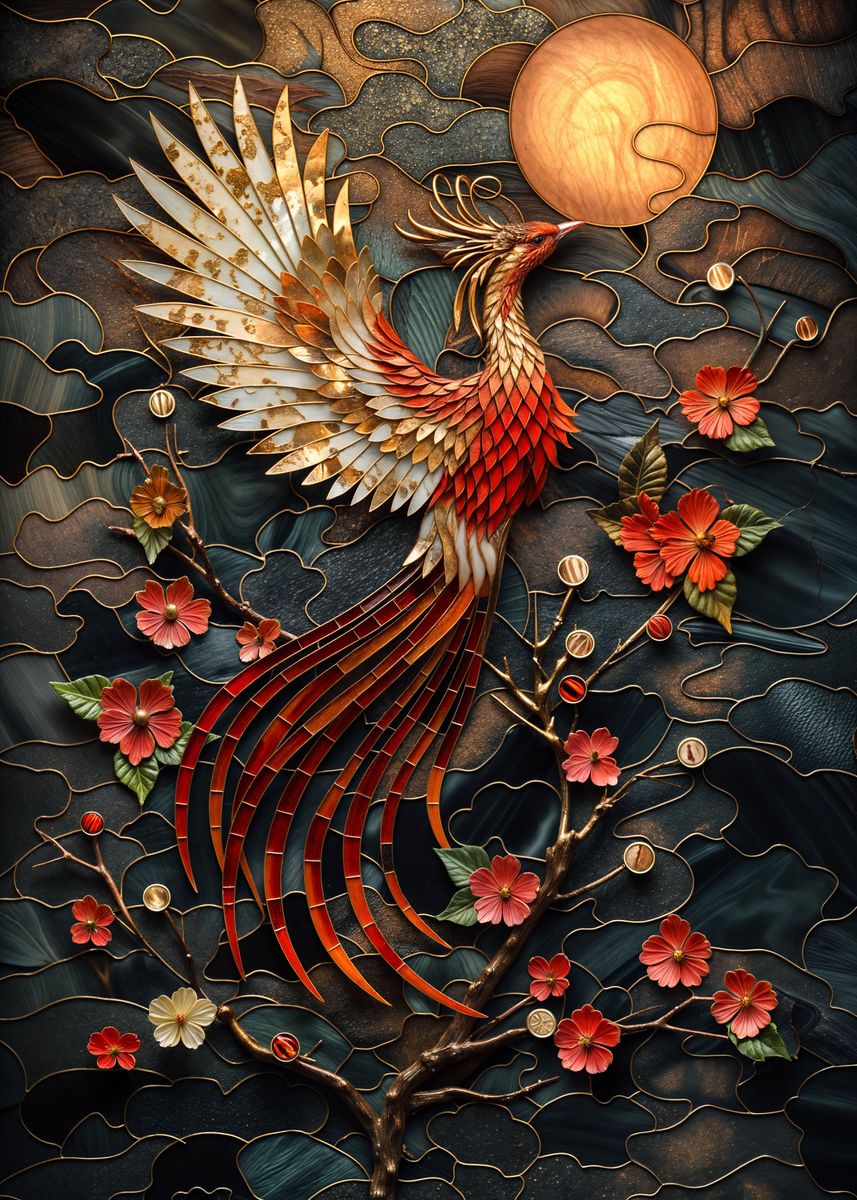 'Kintsugi Phoenix' Poster, picture, metal print, paint by FusionDesigns ...