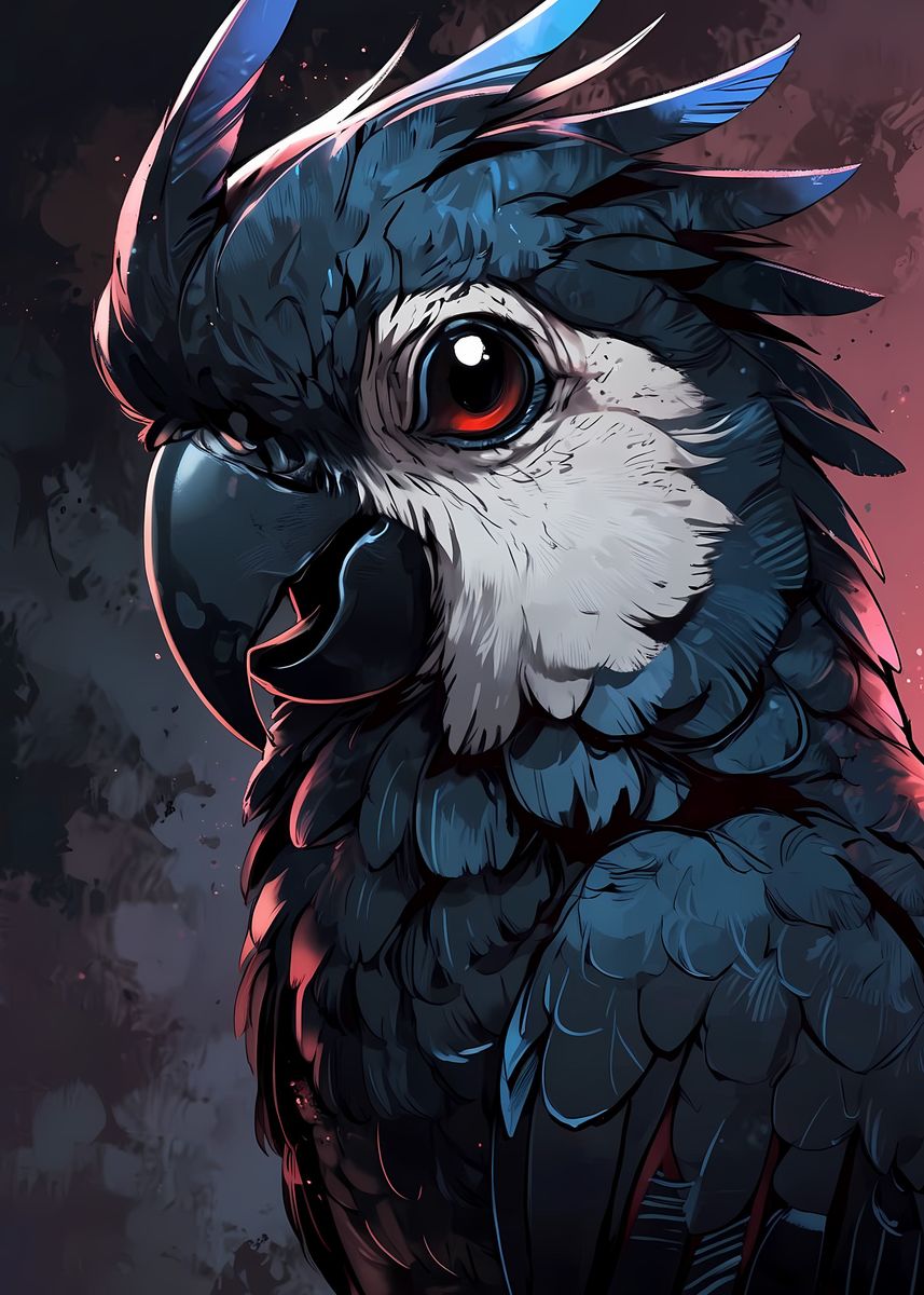 'Vibrant Eye Cockatoo' Poster, picture, metal print, paint by Shamoon ...