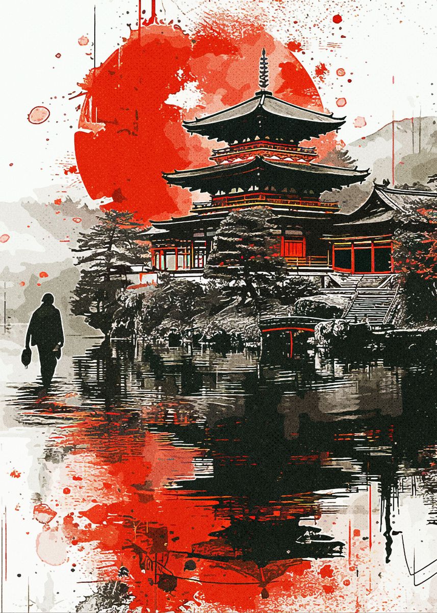 'Japan Art Castle Paint' Poster, picture, metal print, paint by Ammar ...