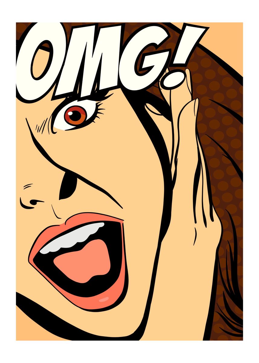 'OMG' Poster, picture, metal print, paint by Selja Cute | Displate