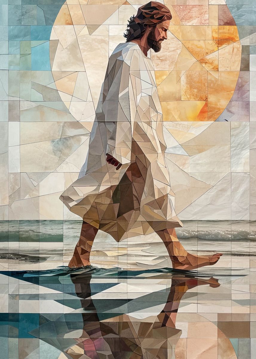 'stain glass Jesus' Poster, picture, metal print, paint by Titan Art ...
