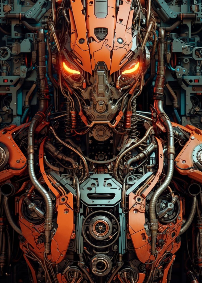 'Intricate Industrial Robot' Poster, picture, metal print, paint by ...