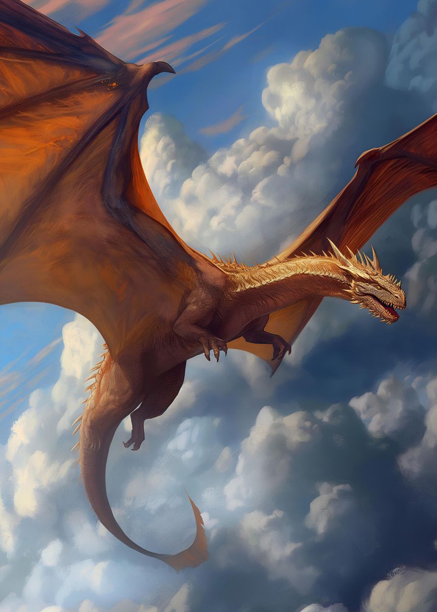 'Red Dragon 1' Poster, picture, metal print, paint by Iwoko | Displate