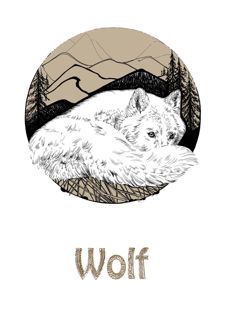 'Wolf' Poster, picture, metal print, paint by Byrdyak | Displate