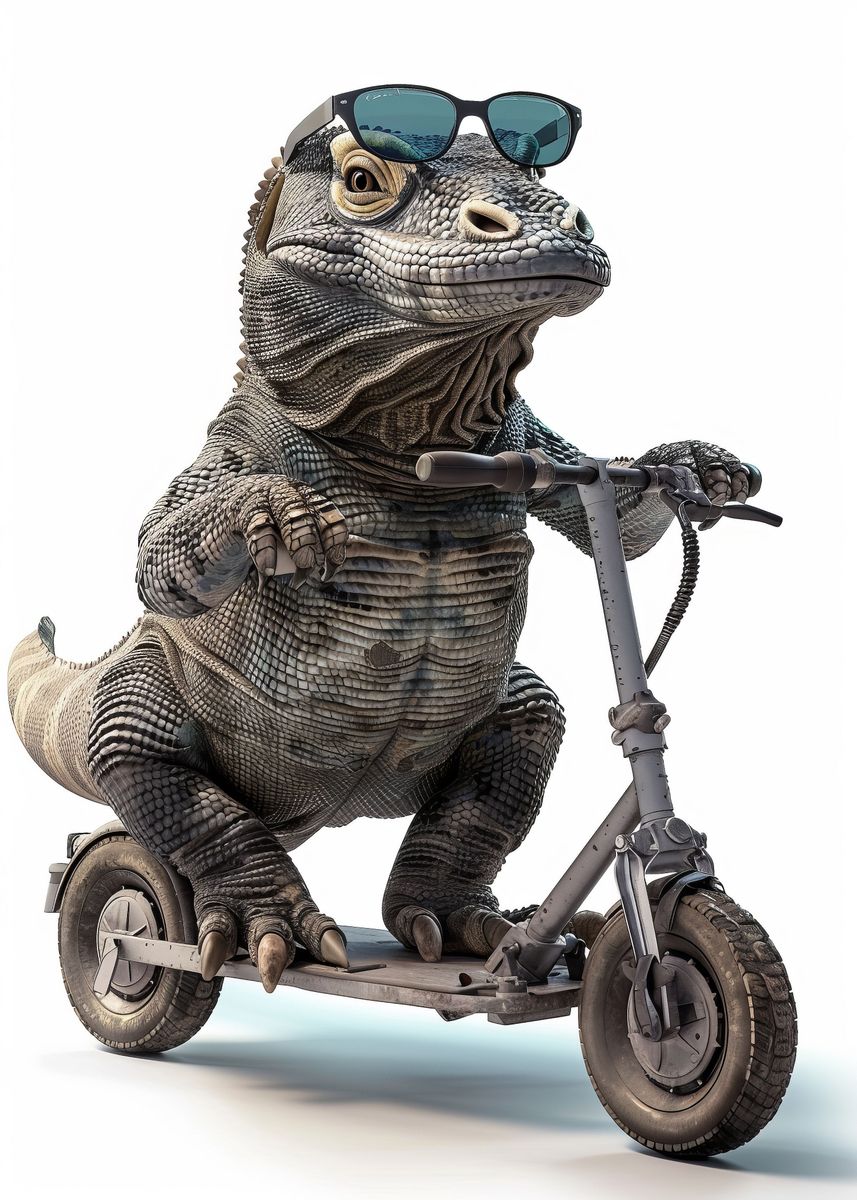 'Bison Scooter' Poster, picture, metal print, paint by Henning Seiffert ...