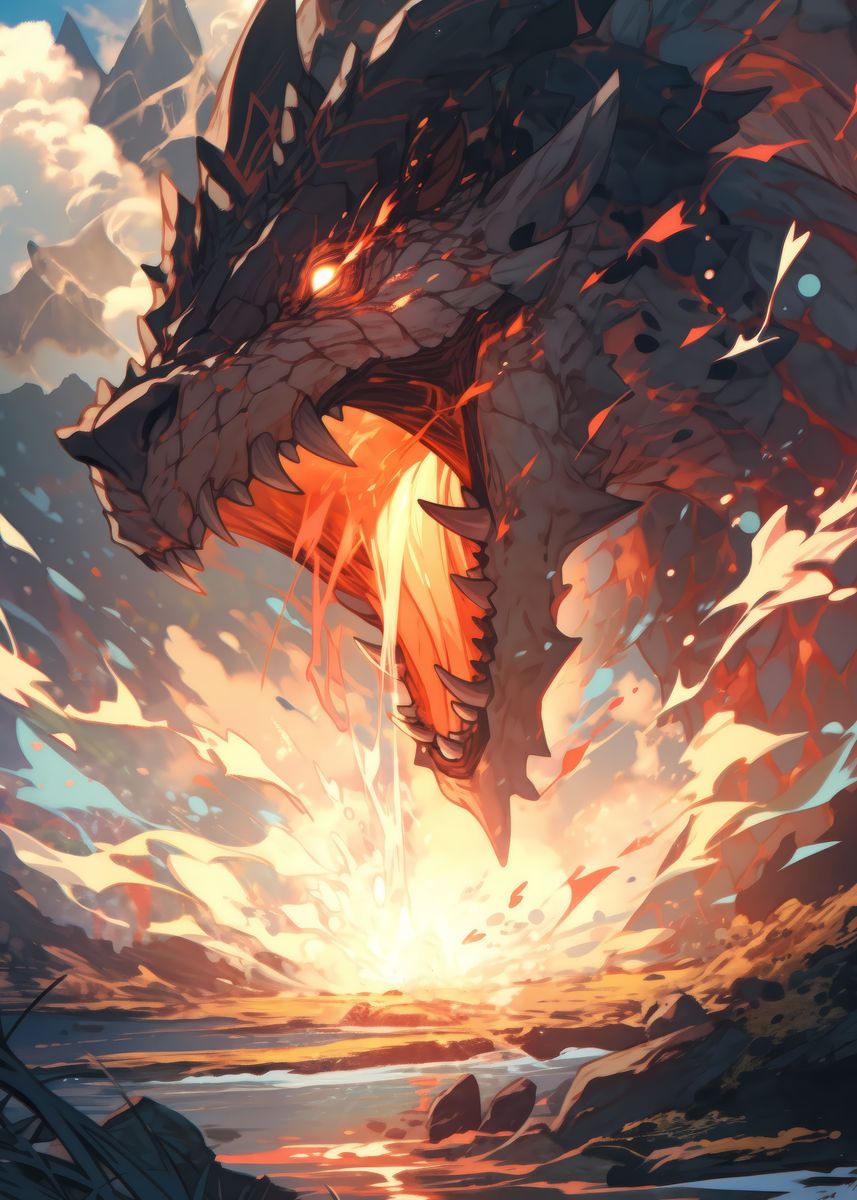 'Danger of Dragons ' Poster, picture, metal print, paint by ART JOY ...