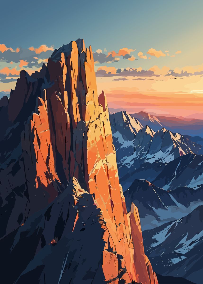 'SunKissed Summit' Poster, picture, metal print, paint by Naui Art ...