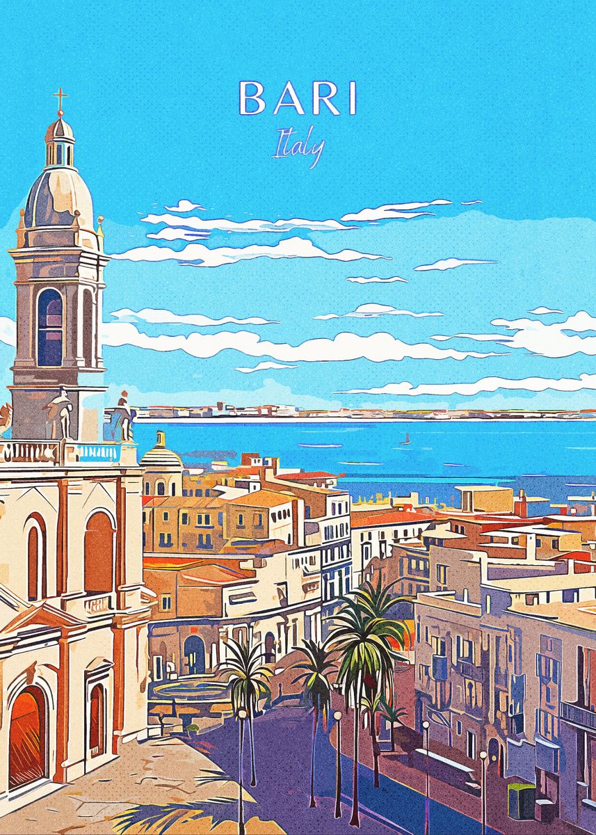 'Italy Bari Travel' Poster, picture, metal print, paint by Le Thi Thu ...
