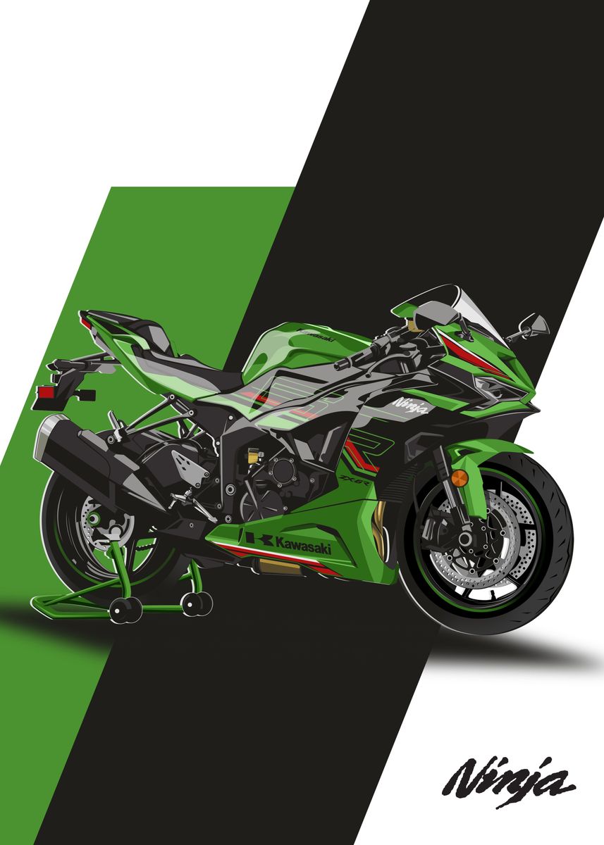'Kawasaki Ninja' Poster, picture, metal print, paint by Mark Andrew ...